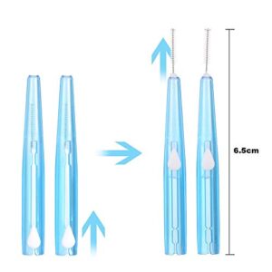 60Pcs Push-Pull Interdental Brush 0.7 MM Dental Tooth Pick Interdental Cleaners Orthodontic Wire Toothpick ToothBrush Oral Care