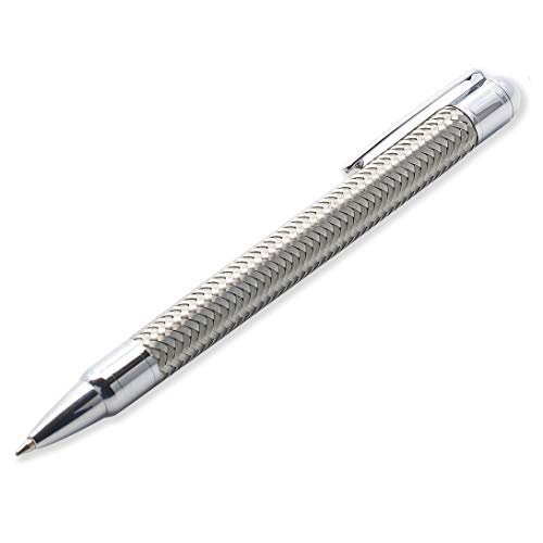 LACHIEVA LUX Stylish Wire Weave Metal Click Ballpoint Pen, Retractable Ballpoint Pen with Nice Gift Box Pack for Writing, Everyday Use (2 Refills)