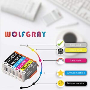 Wolfgray Compatible Ink Cartridge Replacement for Canon PGI-250 CLI-251 PGI-250XL CLI-251XL PIXMA iP8720 PIXMA MG6320 PIXMA MG6620 PIXMA MG7120 PIXMA MG7520 Inkjet Printer (8Large BK+8BK+8C+8M+8Y+8GY)