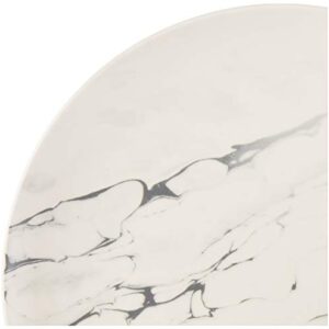 American Atelier Round Dinnerware Sets | White & Gray Kitchen Plates, Bowls, and Mugs | 16 Piece Stoneware Marble Collection 10.5 x 10.5 | Dishwasher & Microwave Safe | Service for 4