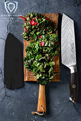 Dalstrong Santoku Knife - 7 inch - Omega Series - BD1N-V Hyper Steel Kitchen Knife - G10 Woven Fiberglass Handle - Razor Sharp Knife - Leather Sheath Included