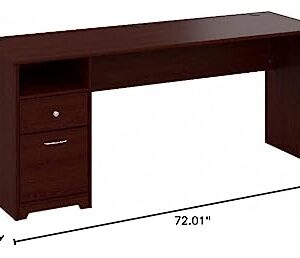 Bush Furniture Cabot 72W Computer Desk with Drawers in Harvest Cherry