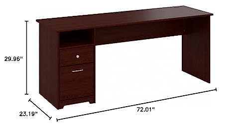 Bush Furniture Cabot 72W Computer Desk with Drawers in Harvest Cherry