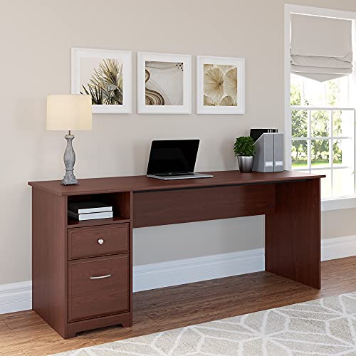 Bush Furniture Cabot 72W Computer Desk with Drawers in Harvest Cherry