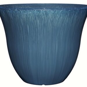 Classic Home and Garden Honeysuckle Resin Flower Pot Planter, Ocean Blue, 15"