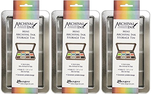 Ranger Mini Archival Ink Storage Tins - Pack of 3 Tins