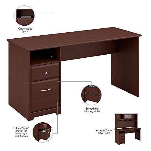 Bush Furniture Cabot 60W Computer Desk with Drawers in Harvest Cherry