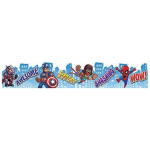 eureka marvel super hero adventure bulletin board trim and classroom decoration for teachers, 12pc, 3.25'' w x 37'' l (845162)