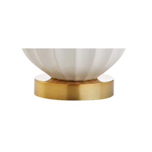 JONATHAN Y JYL1030A Parker 21.5" Ceramic Mini LED Table Lamp, Modern, Contemporary, Elegant, Office, Living Room, Family Room, Dining Room, Bedroom, Hallway, Foyer, Brass/White