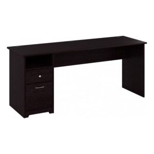 bush furniture cabot 72w computer desk with drawers in espresso oak