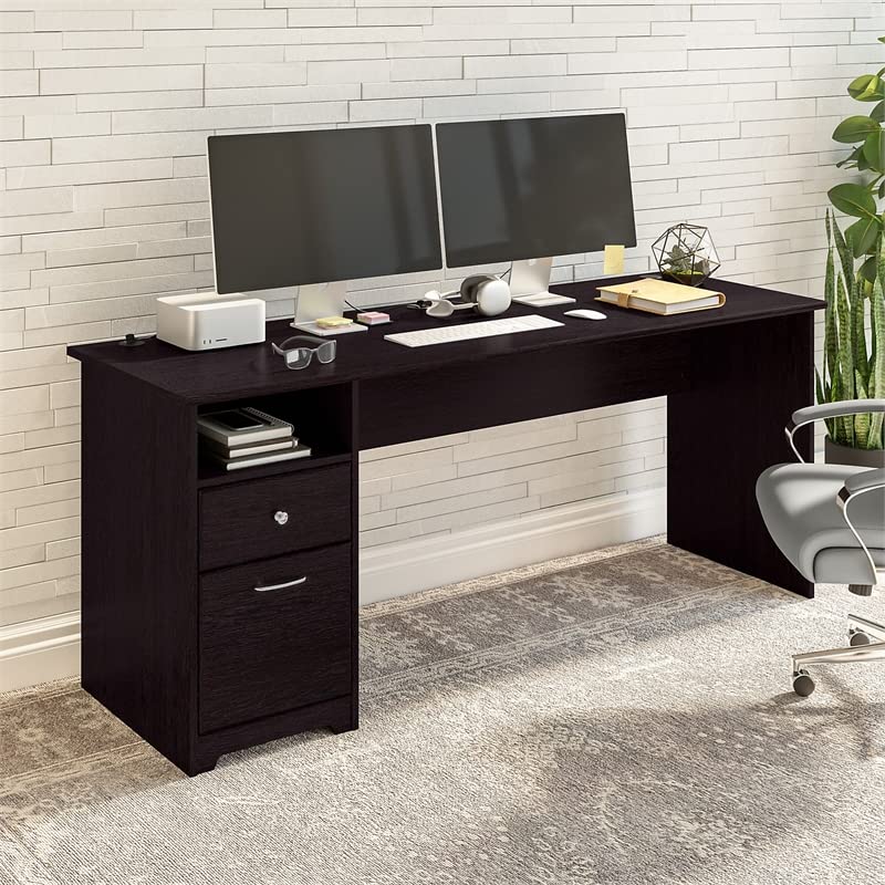 Bush Furniture Cabot 72W Computer Desk with Drawers in Espresso Oak