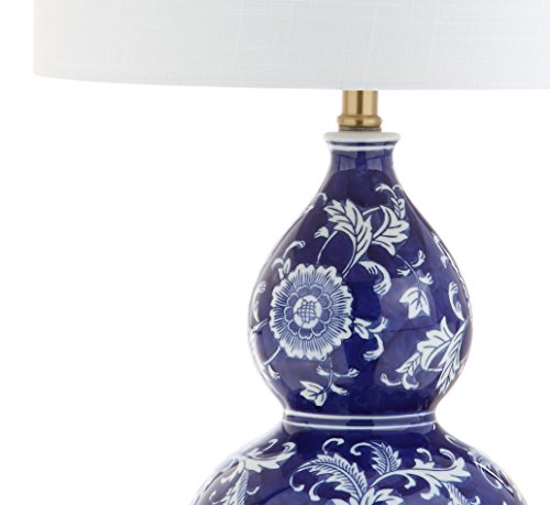 JONATHAN Y JYL3003A Lee 27" Ceramic Chinoiserie LED Table Lamp Traditional Bedside Desk Nightstand Lamp for Bedroom Living Room Office College Bookcase LED Bulb Included, Blue/White