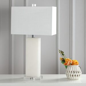 JONATHAN Y JYL2009A Tiggie 27" Alabaster LED Table Lamp Modern Contemporary Glam Bedside Desk Nightstand Lamp for Bedroom Living Room Office College Bookcase LED Bulb Included, White Alabaster