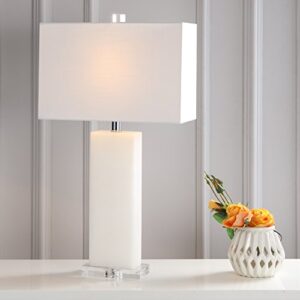 JONATHAN Y JYL2009A Tiggie 27" Alabaster LED Table Lamp Modern Contemporary Glam Bedside Desk Nightstand Lamp for Bedroom Living Room Office College Bookcase LED Bulb Included, White Alabaster