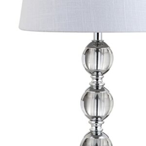 JONATHAN Y JYL2026A Hudson 20" Crystal Mini LED Table Lamp Traditional,FrenchCountry,Transitional for Bedroom, Living Room, Office, College Dorm, Coffee Table, Bookcase, Clear/Chrome