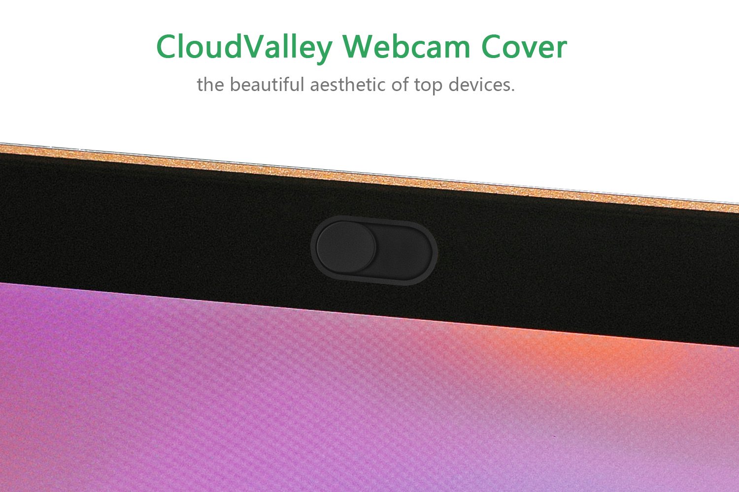 CloudValley Webcam Cover Slide, [5 Pack] 0.6mm-Thin Metal Web Camera Cover Sticker for MacBook Pro, MacBook Air, Laptop, iMac, PC, Surfcase, iPhone 8/7/6 Plus, Privacy Cover, Black-5 pcs