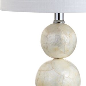 JONATHAN Y JYL1023A Bailey 19" Seashell LED Table Lamp, Coastal, Cottage, Transitional, Modern, Elegant, Office, Living Room, Family Room, Dining Room, Bedroom, Hallway, Foyer, Ivory