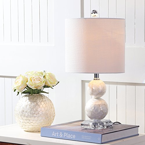 JONATHAN Y JYL1023A Bailey 19" Seashell LED Table Lamp, Coastal, Cottage, Transitional, Modern, Elegant, Office, Living Room, Family Room, Dining Room, Bedroom, Hallway, Foyer, Ivory