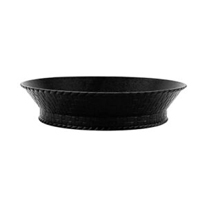 G.E.T. RB-892-BK Round Serving Basket with Base, 9", Black (Set of 12)