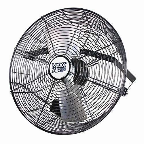 Maxx Air Wall Mount Fan, Commercial Grade for Patio, Garage, Shop, Easy Operation and Powerful CFM (18" Industrial Wall Mount)