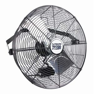 Maxx Air Wall Mount Fan, Commercial Grade for Patio, Garage, Shop, Easy Operation and Powerful CFM (18" Industrial Wall Mount)