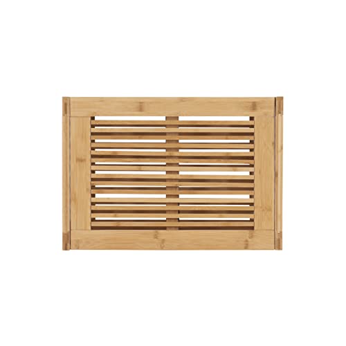 Linon Amzn0327 Finn Bamboo Bathroom Hamper, Brown