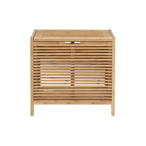 Linon Amzn0327 Finn Bamboo Bathroom Hamper, Brown