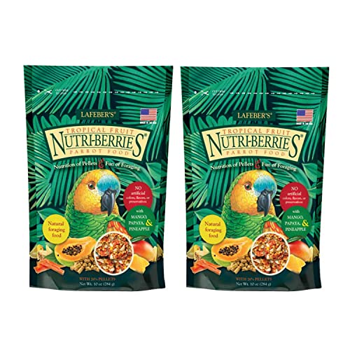 Lafeber Tropical Fruit Nutri-Berries Parrot Food 10 oz bag (2 Pack)