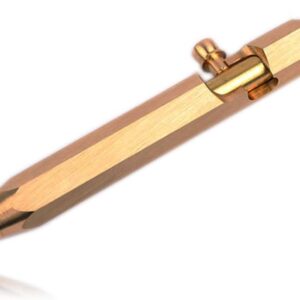 EKLOEN Mini Size Solid Brass Pen, Portable Delicate Signature Pen Six-Edge Ballpoint Pen