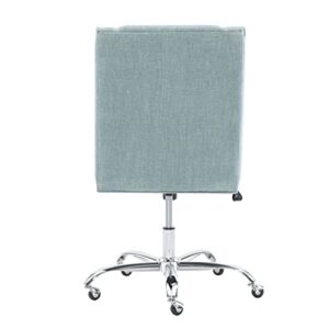 Clayton Aqua and Chrome Swivel Adjustable Height Office Chair By Linon