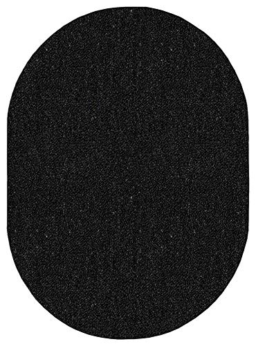 Ambiant Saturn Collection Pet Friendly Indoor Outdoor Area Rugs Black - 5' x 8' Oval