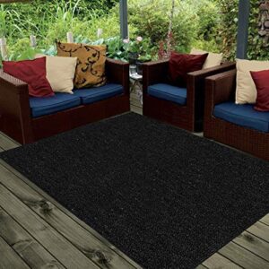 Ambiant Saturn Collection Pet Friendly Indoor Outdoor Area Rugs Black - 5' x 8' Oval