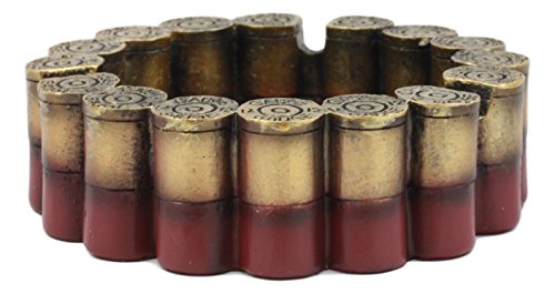 Ebros Rustic Western 12 Gauge Shotgun Shells Round Cigarette Ashtray Figurine 4.5"Diameter for Marksmen Hunting Country Old World Outdoor Lovers and Fans Decorative Ashtrays