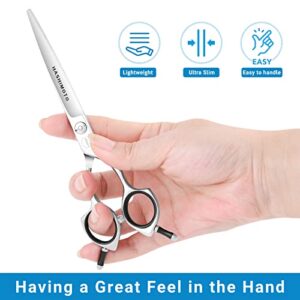 HASHIMOTO Dog Grooming Scissors, Curved Scissors for Dog Grooming, 6.5 inch, 30 Degree of Curved Blade,Light Weight, Pet Shears for Trimming Face and Paws.