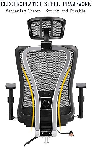 Cedric Office Chair,Breathable Mesh Computer Chair with Ergonomic Adjustable Lumbar Support, Black Swivel Desk Chair with Adjustable Armrest and Headrest, Mesh Seat,BIFMA Certification No 5.1