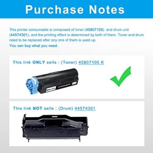 LCL Compatible Toner Cartridge Replacement for OKI B412dn B432dn B512 B512DN 45807101 45807105 7000 Pages MB472dnw MB492dn MB562dnw (1-Pack Black)