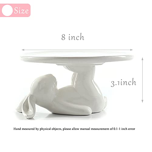 Binoster Bunny Rabbit Ceramic plate,Dishes for Dessert Food Server Tray,cute Cake Stand, Tableware Crafts for Kitchenware lovers,Wedding,mother's day (1 Rabbit)