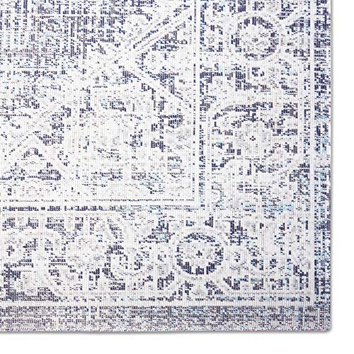 Home Dynamix Nicole Miller Patio Sofia Magnolia Indoor/Outdoor Area Rug 5'3"x7'2", Distressed Medallion Navy Blue/Ivory