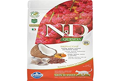 Farmina N&D Functional Quinoa Skin & Coat Herring Coconut and Turmeric Dry Cat Food 3.3 Pounds