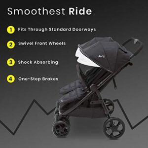 Jeep Destination Ultralight Side x Side Double Stroller, Midnight