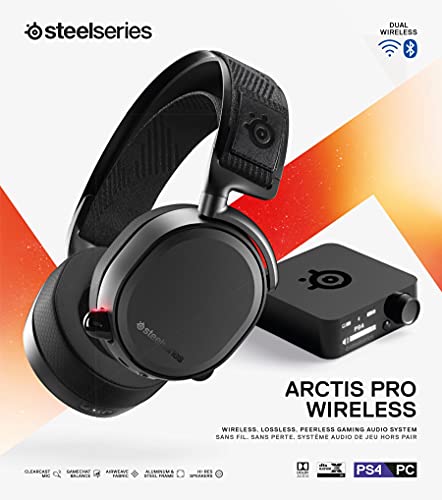 SteelSeries Arctis Pro Wireless - Gaming Headset - Hi-Res Speaker Drivers - Dual Wireless (2.4G & Bluetooth) - Dual Battery System