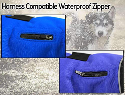 Derby Originals Ruff Pup 1200D Ripstop Waterproof Reflective Winter Dog Coat with Neck Cover and Harness Compatible Opening 220G - 17