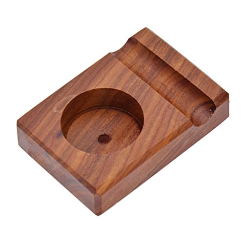 BetterUS Wood Desktop Pen Holder With Ink Bottle Container Calligraphy Dip Pen Holder