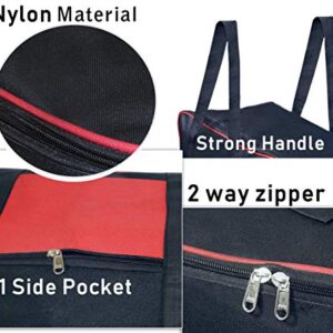 Storite 2 Pack Nylon Big Underbed Storage Bag Moisture Proof Cloth Organiser with Zippered Closure and Handle(BlackRed, 21.25 x 18.11 x 11 inch) Rectangular