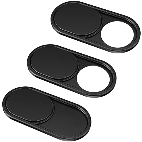 CloudValley Webcam Cover 3 Pack, 0.6mm Ultra-Thin Mini Web Camera Cover silde for Laptops, MacBook Pro, MacBook Air, iMac, iPad Pro, PC, Computer, Camera Privacy Cover [Black]