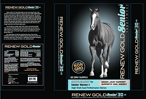 Renew Gold Supplement for Senior Horses | High-Fat Stabilized Rice Bran and CoolStance Coconut Meal | 30 Pounds