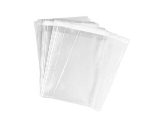 ericotry 100pcs clear resealable cello / cellophane bags treat bag packaging bags with adhesive closure good for bakery candle candies cookies snacks poly bags (9" x 12")