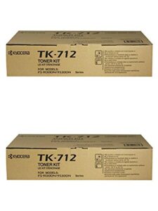 kyocera tk-712 fs-9130 fs-9530 toner cartridge (black, 2-pack) in retail packaging