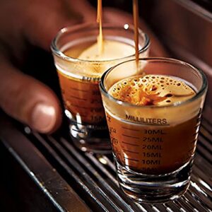 Shot Glasses Measuring cup Liquid Heavy Glass Wine Glass Espresso Shot Glass 26-Incremental Measurement 1oz, 6 Tsp, 2 Tbs, 30ml (2 pack-black 30ml)