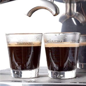 Shot Glasses Measuring cup Liquid Heavy Glass Wine Glass Espresso Shot Glass 26-Incremental Measurement 1oz, 6 Tsp, 2 Tbs, 30ml (2 pack-black 30ml)